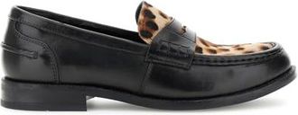 Caf&egrave;noir Mocassins en Cuir avec Empi&egrave;cements en Cuir Effet Poney, pour Femme, Couleur Noir, Taille 38