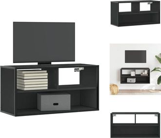 vidaXL Vidaxl - TV-Schrank Schwarz 80x31x39,5 cm Holzwerkstoff und Metall - TV-Schrank - TV-Schränke - HiFi-Schrank - Medienschrank