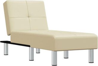 vidaXL Vidaxl - Chaiselongue Creme Kunstleder