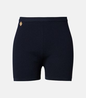 Saint Laurent Short cycliste en maille c&ocirc;tel&eacute;e