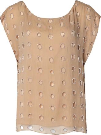 Alice & Olivia haut &agrave; d&eacute;tails de perles (2024) - Tons neutres
