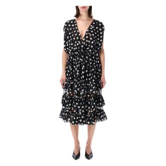 Dries Van Noten Polka Dot Ruffle Dress - - Dresses - Damen - Schwarzk - S
