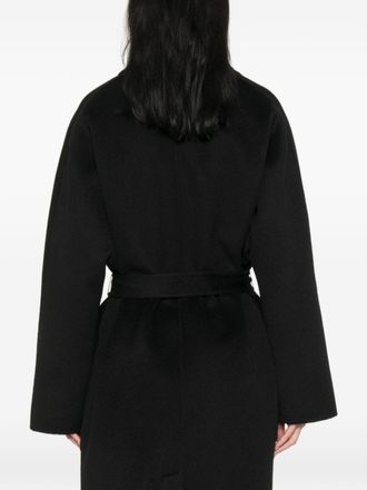 Elisabetta Franchi Double-Breasted Wool Coat - Black