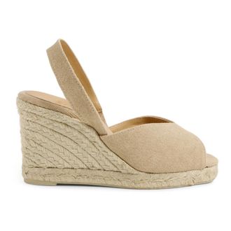Castaner Brisa - Baumwollsandalen mit gewaschenem Finish und 9 cm Keilabsatz. - - Shoes - Damen - Beige - 40 EU