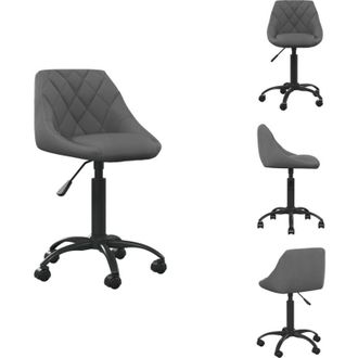 vidaXL Vidaxl - B&uuml;rostuhl Dunkelgrau Samt - B&uuml;rostuhl - B&uuml;rost&uuml;hle - Chefsessel - Sessel