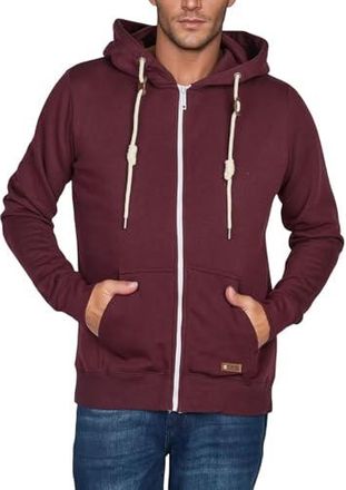 Riverso RIVThilo Sweat-Shirt &agrave; Capuche pour Homme Sweat &agrave; Capuche zipp&eacute; Basic Uniforme Coton Gris Marron Vert Rouge Bleu Noir S M L XL 2XL 3XL 4XL 5XL - Rouge