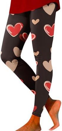 Generic Leggings imprim&eacute;s pour la Saint-Valentin 2026 - Mode d&eacute;contract&eacute;e - 5, Noir, XXL