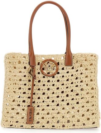 Versace Femme, Sacs, Beige, Taille: ONE Size La Medusa Large Raffia Tote