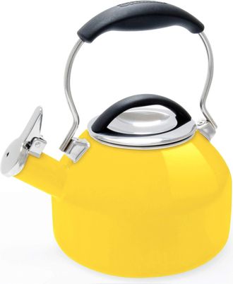 Chantal 1,8 QT Wasserkocher, Landmark Serie, Premium-Emaille auf Kohlenstoffstahl, Pfeifen, gleichm&auml;&szlig;iges Erhitzen & schnelles Kochen (Kanariengelb)