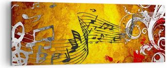Arttor Panorama Bilder auf Leinwand Musik Konzert Spaß Blume Leinwandbild 140x50cm Wandbilder Dekoration Wohnzimmer Schlafzimmer Groß XXL Wanddeko Bild Wand 