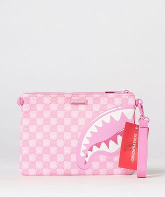 Sprayground Dokumententasche mit Schachbrettmuster und Logo aus beschichteter Baumwolle