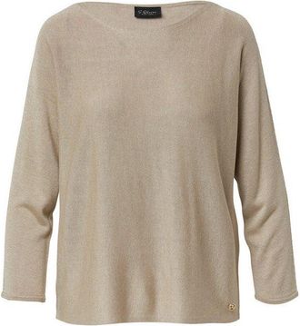 s.Oliver 3/4 Arm-Pullover Strickpullover Strickpullover mit Glitzergarn und 3/4-Fledermaus&auml;rmeln