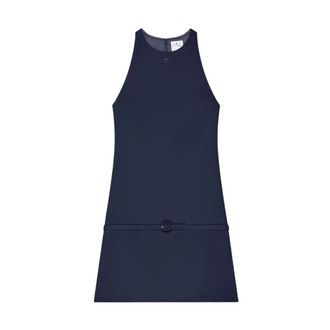 Courr&egrave;ges Femme, Robes, Bleu, Taille: 40 FR Twill Belted Mini Dress