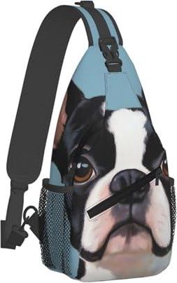 Generic L&eacute;ger Sacoche Bandouliere Peinture de chiens terriers Sacs &agrave; Bandouli&egrave;re Mode Sac &agrave; Poitrine pour Femme Camping Cyclisme