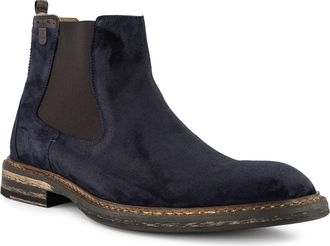 Floris Van Bommel Herren Chelsea Boots blau Velours
