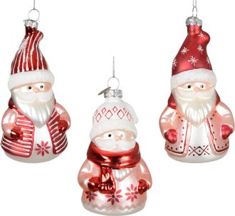 Kaemingk Christbaumschmuck Glas 11cm - Weihnachtsmann Figur zum Aufh&auml;ngen - 1 St&uuml;ck sortiert - mundgeblasen - Weihnachtsbaum Anh&auml;nger f&uuml;r Weihnachten - Christb