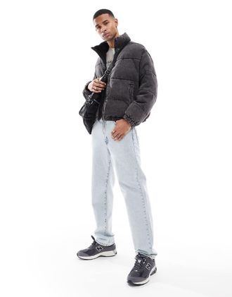 Only & Sons Doudoune aspect denim - Noir délavé