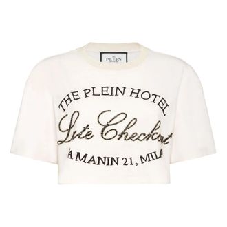 Philipp Plein T-Shirt Rundhals Ls Crystal - - Tops - Damen - Wei&szlig; - M