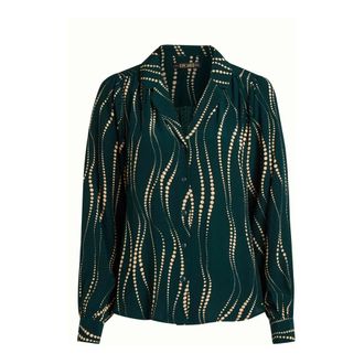 King Louie Bella Blouse Twirl 10028 - - Blouses & Shirts - Damen - Gr&uuml;n - M