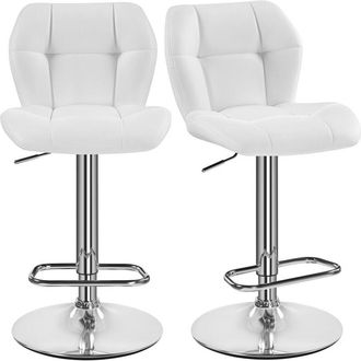 Yaheetech Lot de 2 Tabourets de Bar R&eacute;glables en Hauteur Modernes,Chaises de Bar en Similicuir et M&eacute;tal,Tabouret Haut Capacit&eacute; de Charge Maximale 136 kg,44 &times;