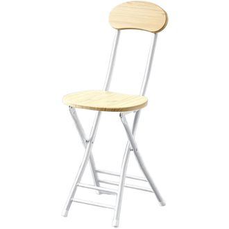 Generic Klappstuhl Camping Verst&auml;rkter Metallrahmen Holzsitz Klappstuhl bis 130 kg klapphocker faltbar regiestuhl f&uuml;r K&uuml;che, Balkon und B&uuml;ro Grau(Natural)