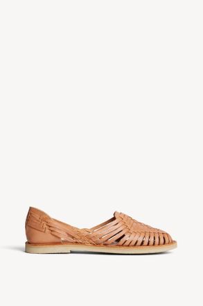 Gerard Darel Sandales plates en cuir tress&eacute; naturel - MILA - Camel