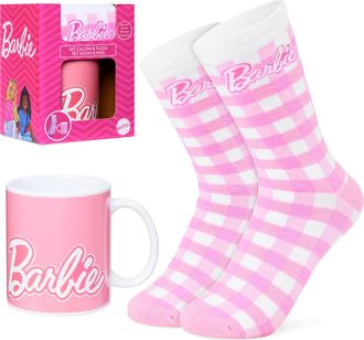 BARBIE Tassen-Geschenkset, Kuschelige Damen Socken & Keramik Tasse, Geschenke für Frauen & Teenagers