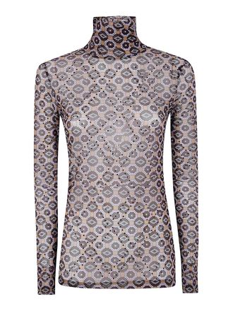 Dries Van Noten Pull Col Roul&eacute; - Marron