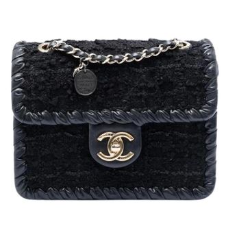 Chanel Sac bandouli&egrave;re en tweed Pre-owned - Femme - Pre-owned - Noir - Taille: ONE Size