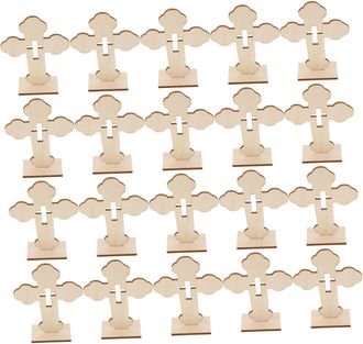 Aboofan 20 St&uuml;ck Teiliges Kleine Holz-kreuze Unvollendet Vielseitige DIY Tischdekoration Handliche Holzkreuze f&uuml;r Taufe Kommunion und Festliche Christliche Ce