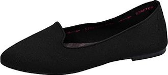 Skechers Femme Cleo Sherlock Skimmer Mocassins en Tricot Ballerines, Noir, 40 EU