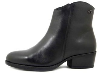 OSVALDO PERICOLI Bottines Femme en Cuir Noir, Talon Bas 4 cm - 14422, Noir, 35 EU