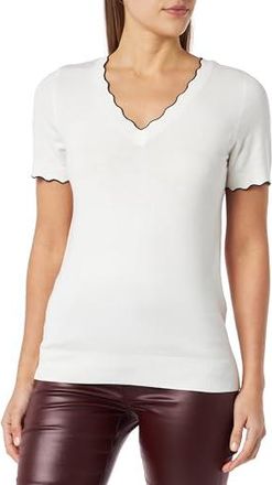 Nafnaf NAF Femme Macarena MC Pull-Over, Ecru/Noir, S EU