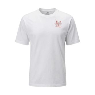 New Balance Homme, Tops, Blanc, Taille: XL T-shirt en coton &agrave; manches courtes imprim&eacute;