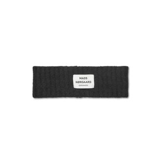 Mads Norgaard Geripptes Stirnband mit Logo Schwarz - - Accessories - Damen - Schwarzk - ONE SIZE