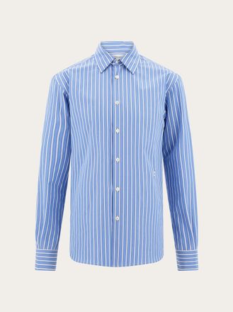 Ferragamo Herren Popelinehemd Blau