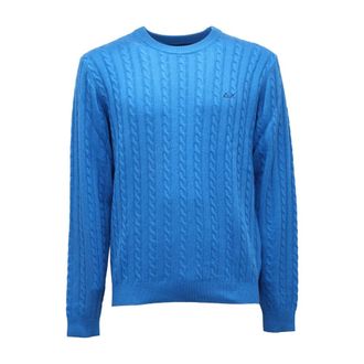 Sun 68 Royal Round Cable - - Knitwear - Herren - Blau - 2XL