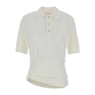 Victoria Beckham Twist Detail Polo Top - - Tops - Damen - Wei&szlig; - S