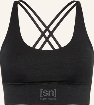 super.natural Cropped-Funktionstop All Day Super Mit Merinowolle schwarz