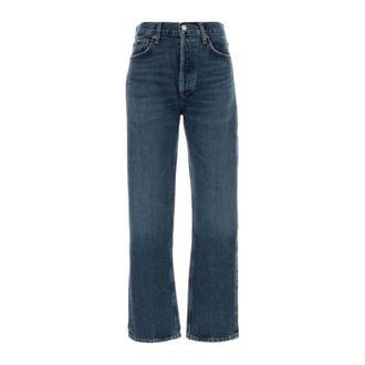 A Gold E 90s Pinch Waist High Rise Straight - - Jeans - Damen - Blau - W30