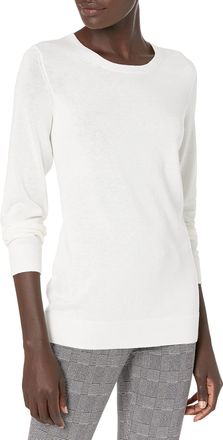 Amazon Essentials Damen Leichter, Langärmeliger Pullover Mit Rundhalsausschnitt (Erhältlich in Übergröße), Elfenbein, XXL Große Größen