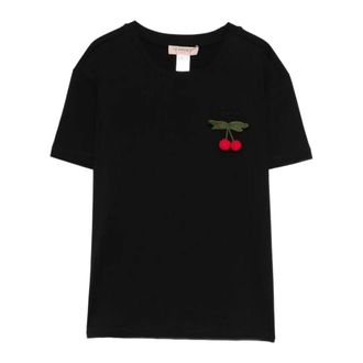 Twinset Femme, Tops, Noir, Taille: 36 FR T-Shirt en coton &agrave; col rond