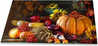 Decorwelt | Herdabdeckplatten 90x52 cm 1-Teilig Gemüse Bunt Ceranfeldabdeckung Universal Spritzschutz Glas Deko Elektroherd Induktion für Kochplatten Herdschutz