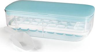 Gourmetmaxx Eiswürfelbehälter | 2-in-1 Funktion Maker-Form & Aufbewahrungsbox | Inkl. Schaufel & Ausstechgitter für bequemes/einfaches Entnehmen | Verschließbar &