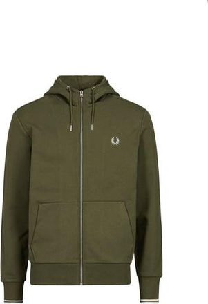 Fred Perry Sweat &agrave; capuche zipp&eacute; &agrave; logo brod&eacute; en coton