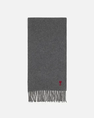 Ami Ami Paris - Echarpe grise en laine Ami de Coeur Gris Carbone - TU - Unisex