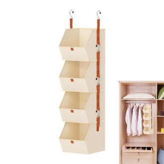 Generic Über Der Tür-Organizer - Hänge-Organizer Für Die Aufbewahrung Hinter Der Tür, 4-stufige Hängende Schrankaufbewahrung | Spielzeug- Und Kleiderständer F