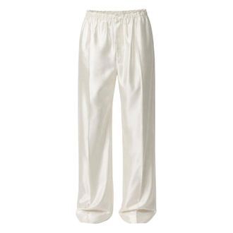 Carven Femme, Pantalons, Beige, Taille: 38 FR Pantalon large &agrave; taille &eacute;lastiqu&eacute;e