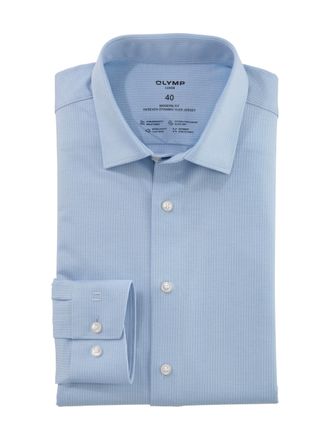 Olymp Herren Oberhemd Langarm Luxor 24/Seven,Faux Uni,24/7 - Luxor modern fit,13 New Kent,bleu 11,40