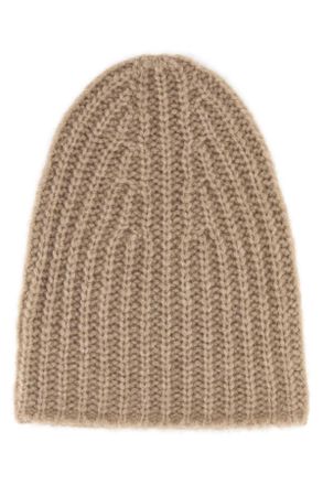 The Row Womens Cappuccino Cashmere Beanie Hat Fog Exterior: Cappelli
